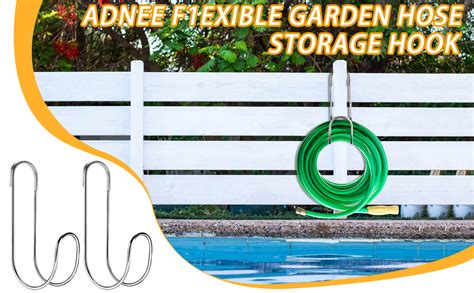 Adnee 2 Pcs Flexible Garden Hose Storage Hook Stainless