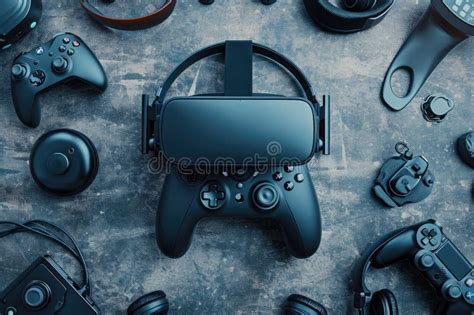 Group Of Electronic Devices On Table Technologies Gathered Connected Ready For Use A Flat