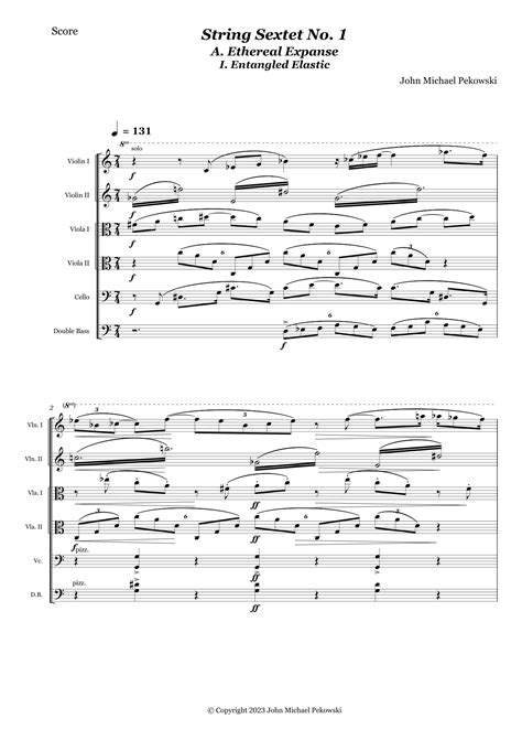 String Sextet No 1 By John Michael Pekowski Sheet Music For String