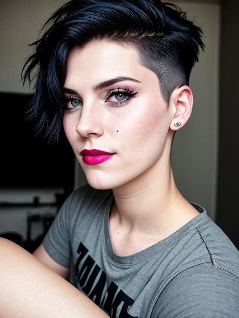 Premium Ai Image Short Hair With A Short Pixie Cut