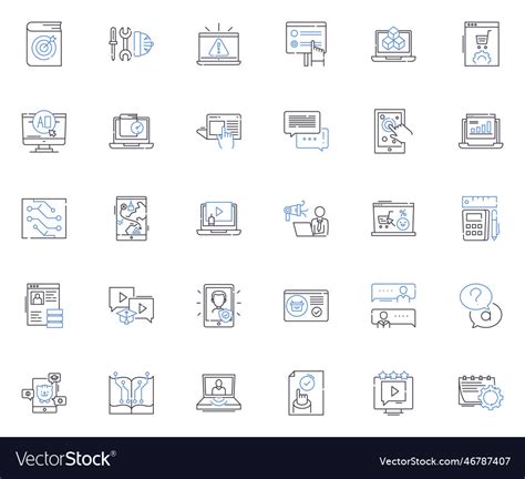 Business Analytics Line Icons Collection Data Vector Image