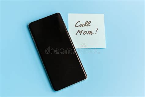 Call Mom Message Near The Telephone The Message Asking Or Reminding