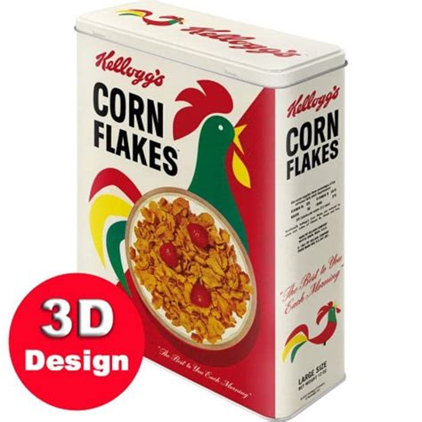 Kelloggs Cornflakes Storage Tin Kitchen Storage Tin Cereal Boxes