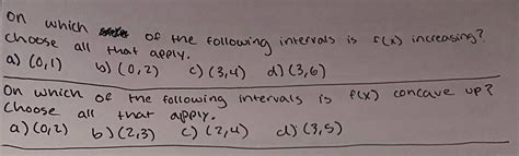 Solved Use The Graph Of F X Below To Answer The Two