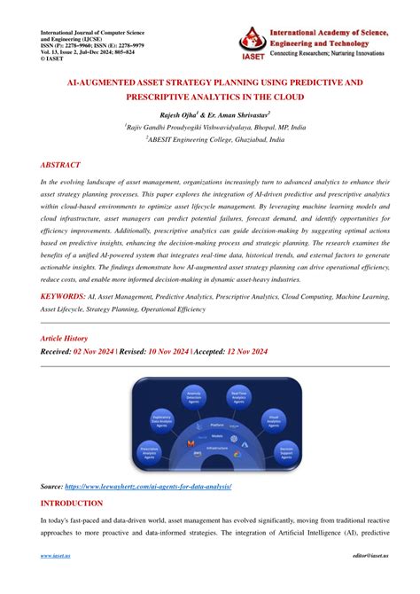 Pdf Ai Augmented Asset Strategy Planning Using Predictive And
