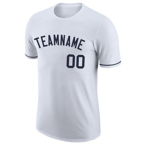 Custom White Navy T Shirt