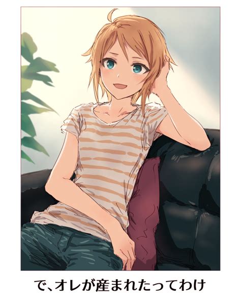 Safebooru 1girl D Ahoge Arm Support Blonde Hair Blue Eyes Blush