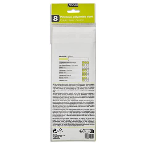 Pebeo Brush Golden Mix Bristle Short Hand 8pcs 952302 Dubai Library Distributors