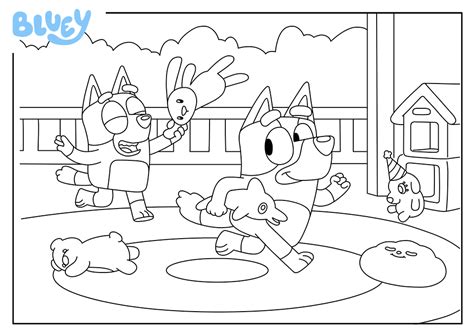 Bluey House Colouring Pages
