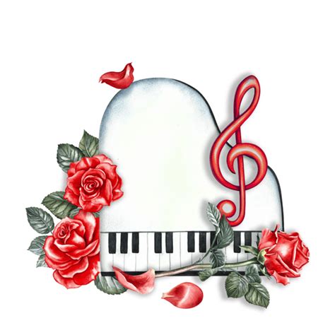 Piano Happy Birthday Roses Happy Birthday Greeting Cards Design