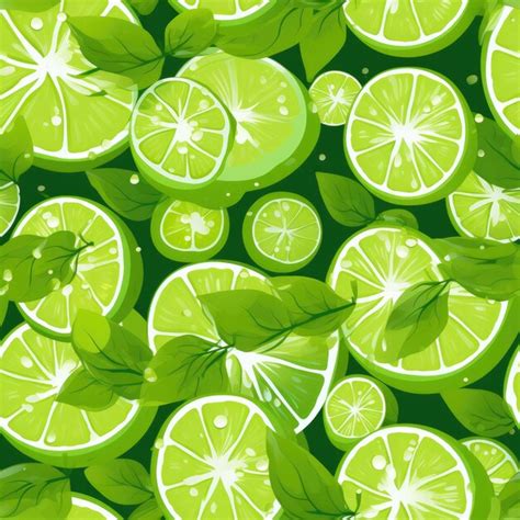 Premium Ai Image Key Lime Green Small Sour Seamless Pattern
