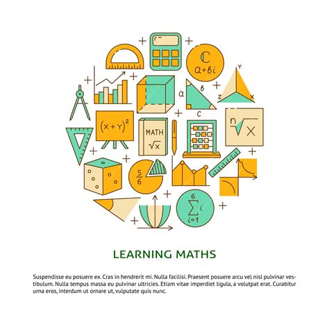 Premium Vector Learning Maths Round Banner