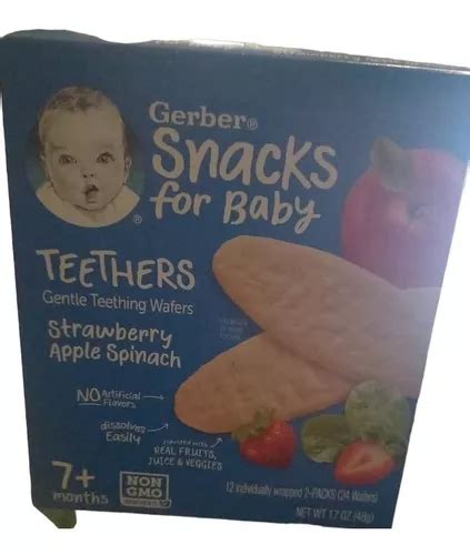 Snacks Gerber Teethers Strawberry Apple Spinach Para Bebes Mercadolibre