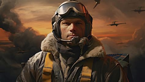 Portrait Of A World War Two Pilot Premium Ai Generated Image