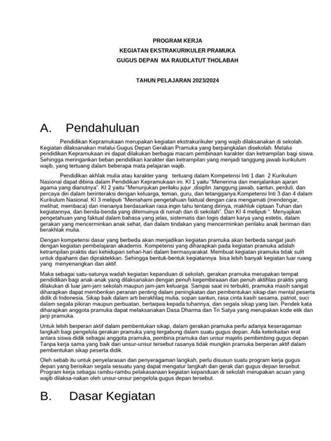 Program Kerja Pramuka Pdf