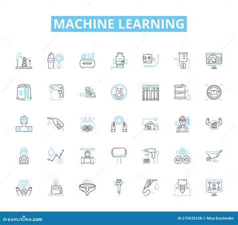 Machine Learning Linear Icons Set Algorithms Neural Nerks Prediction