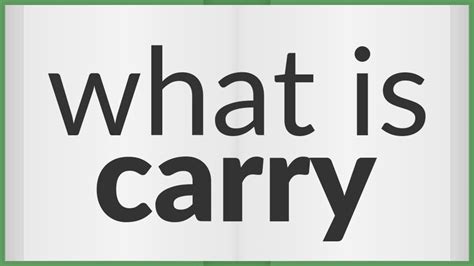 Carry | meaning of Carry - YouTube