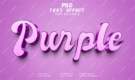 Premium Psd Purple 3d Text Effect Psd File