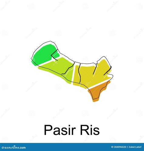 Vector Map Of Pasir Ris Colorful Illustration Template Design On White Background Stock Vector