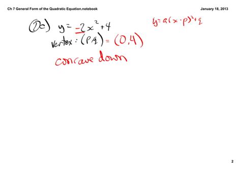 General Form Of The Quadratic Equation Ppt