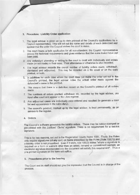 Procedure In Liability Order Applications