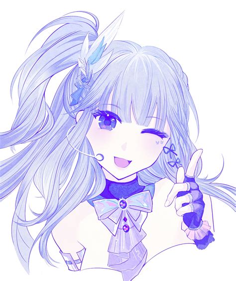 Infinity Nikki Nikki Series Highres 1girl Armlet Bare Shoulders Blue Collar Blue Eyes