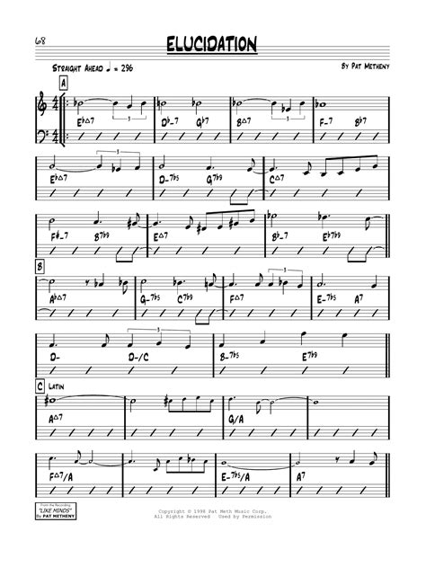 Elucidation Real Book Melody And Chords Print Sheet Music Now