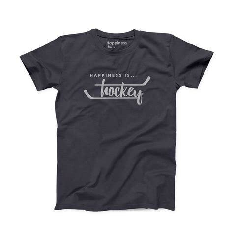 Mens Hockey T Shirt Vintage Black Happiness Is