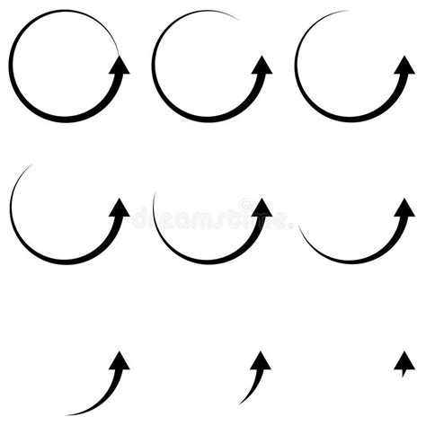 Set Arrow Pointer Up Icon Vector Vector Circular Arrow Segment Of A Circle A Pointer To The