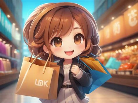 Ai Generated Chibi Character Cute Female Character Holding Shopping