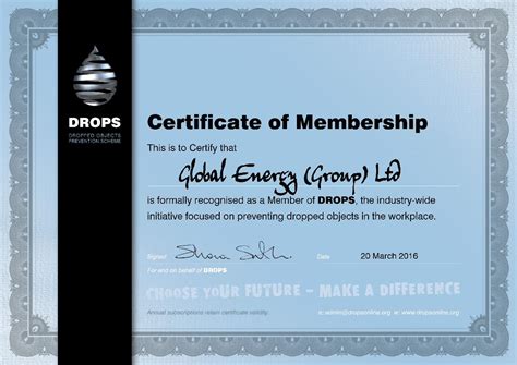 Pdf Dropped Objects Prevention Scheme Certificate Of