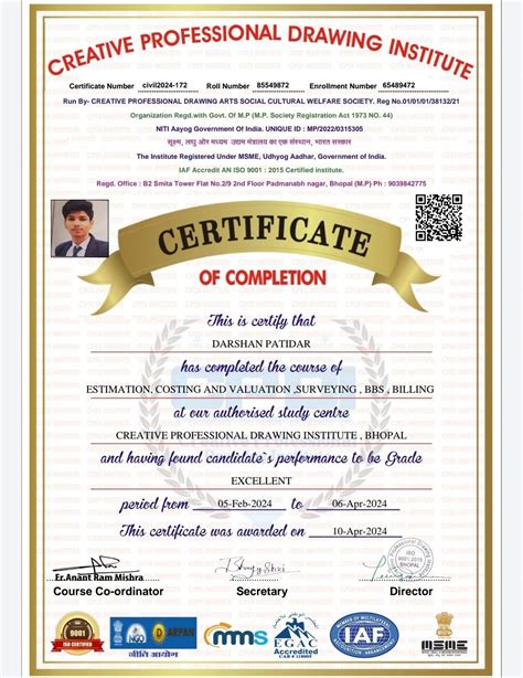 Er Darshan Patidar On Linkedin Certificate Of Completion On Site
