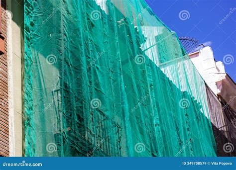 Protective Net Reconstruction Of Facade Of Historic Classical