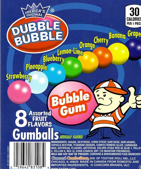Dubble Bubble 8 Assorted Fruit Flavors Gumball 3 Lb Bulk Bag All City Candy