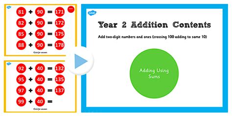 Year 2 Adding 2 Digit Numbers And Tens Crossing 100 Add Same 10s