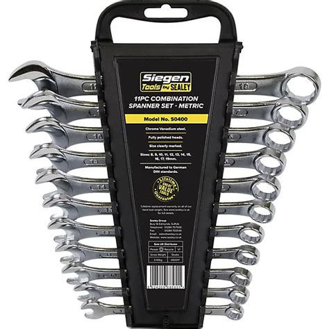 11 Piece Slim Handled Combination Spanner Set 12 Point Metric Wrench