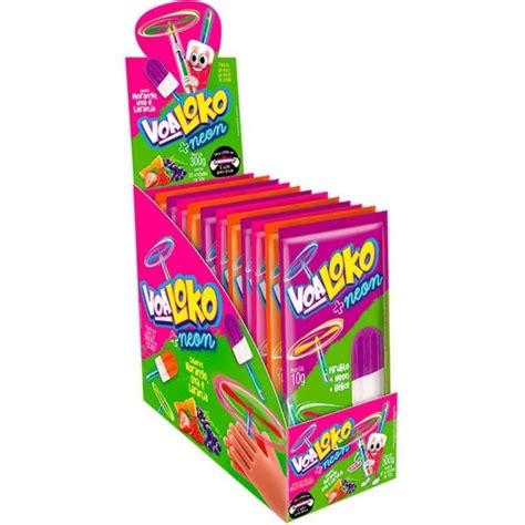 Pirulito Voaloko Neon Kisses Palito Neon 10g Danilla