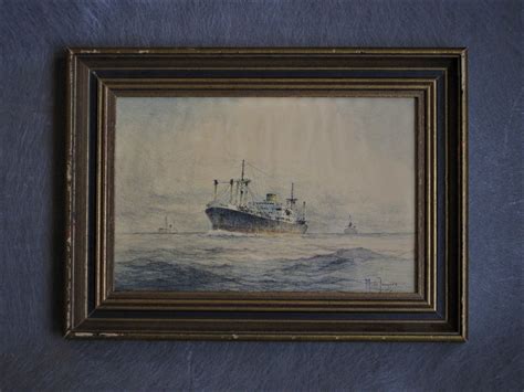 Marius De Jongere Mooi Gesigneerd Rotterdams Maritiem Aquarel