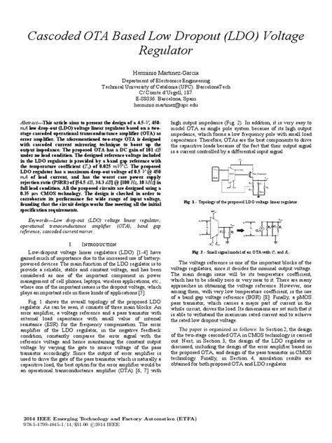 Ieee Cascoded Ota Based Ldo Pdf Amplifier Electricity