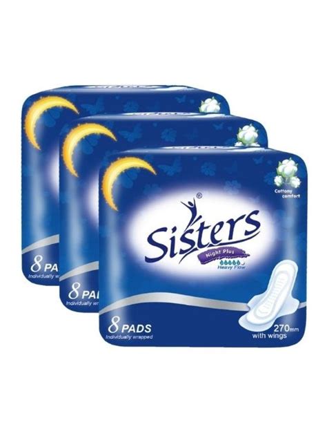 Sisters Sanitary Napkin Silk Floss 8s Night Use Edamama