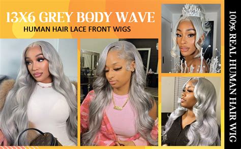 Nkmr Grey Lace Front Wigs Human Hair 13x6 Body Wave Lace