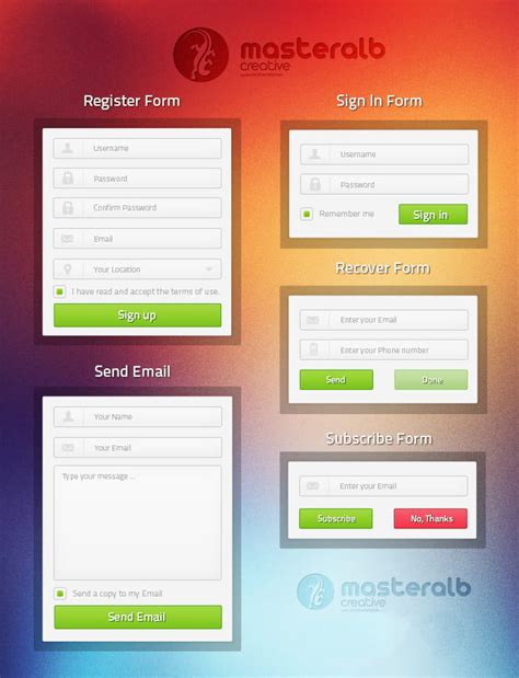 Ui Form Psd Vector Uidownload