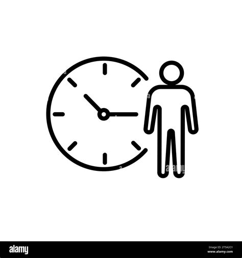 Man Waiting Icon Clock Sign Outline Vector Illustration Stock Vector Image And Art Alamy