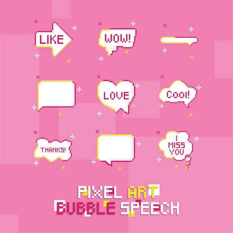 Premium Vector Set Of Speech Bubbles Pixel Art Vector Illustration