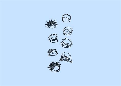 Jujutsu Kaisen Outline Svg Bundle Anime Characters Digital Download