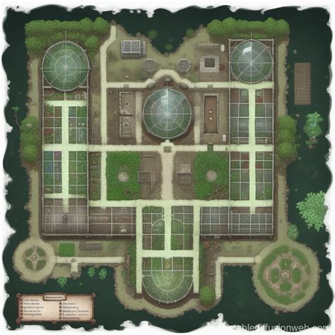 Rpg Map Of Asylum With Greenhouses Stable Diffusion Online