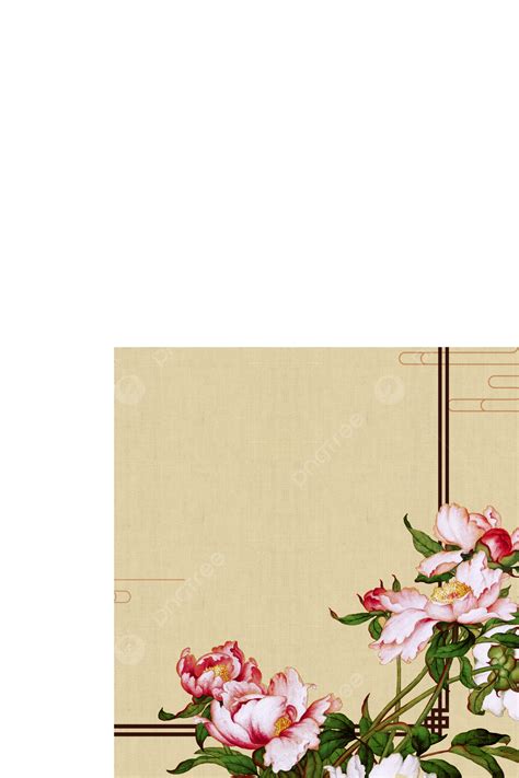 Chinese Classical Poster Background Chinese Style Peony Meticulous