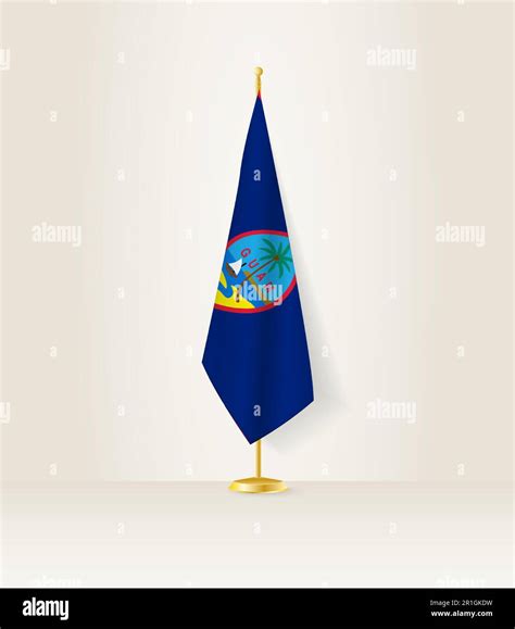 Guam Flag On A Flag Stand Vector Illustration Stock Vector Image And Art