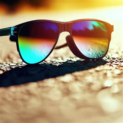 Premium Photo Trendy Sunglasses Shimmering In Different Colors