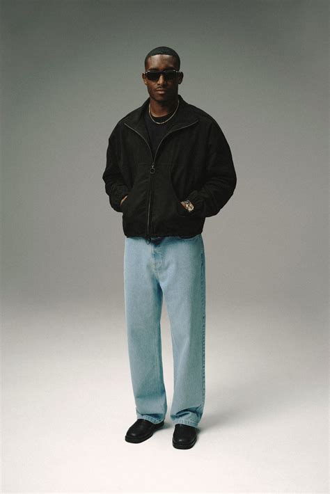Aw24 Droptwo Black Jacket Blue Jeans Outfit Mens Denim Jeans Outfit Relaxed Fit Dark Wash